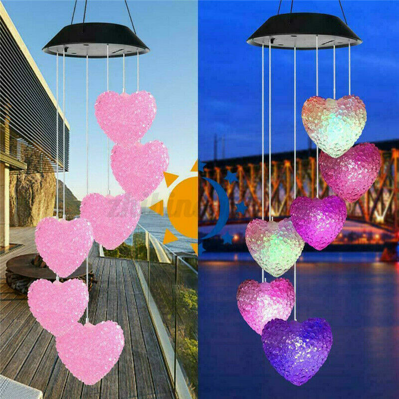 Solar Powered LED Wind Chime Lights Color-Changing Yard Garden Decor ...