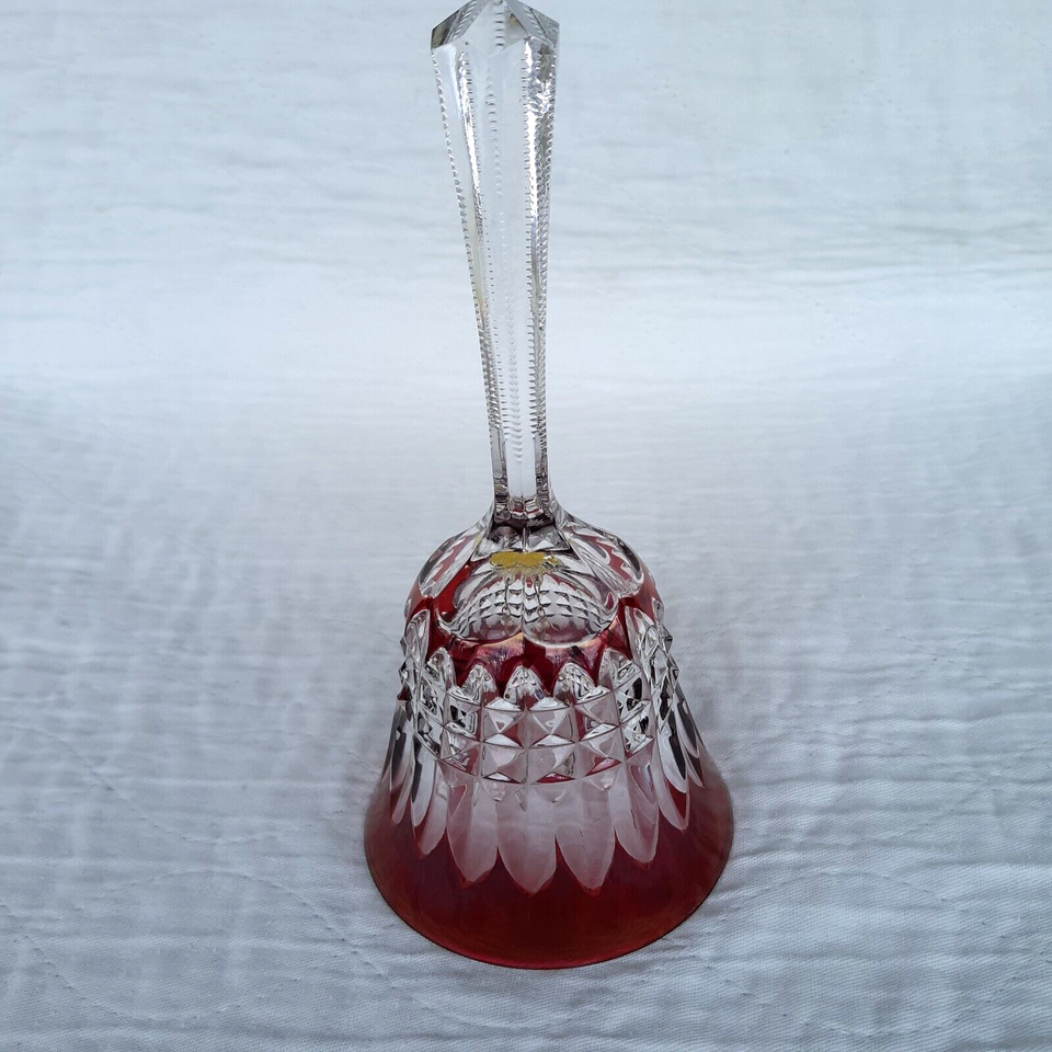 Large American Cut Bohemian Lead Hand Cut Crystal Cranberry Red Glass ...