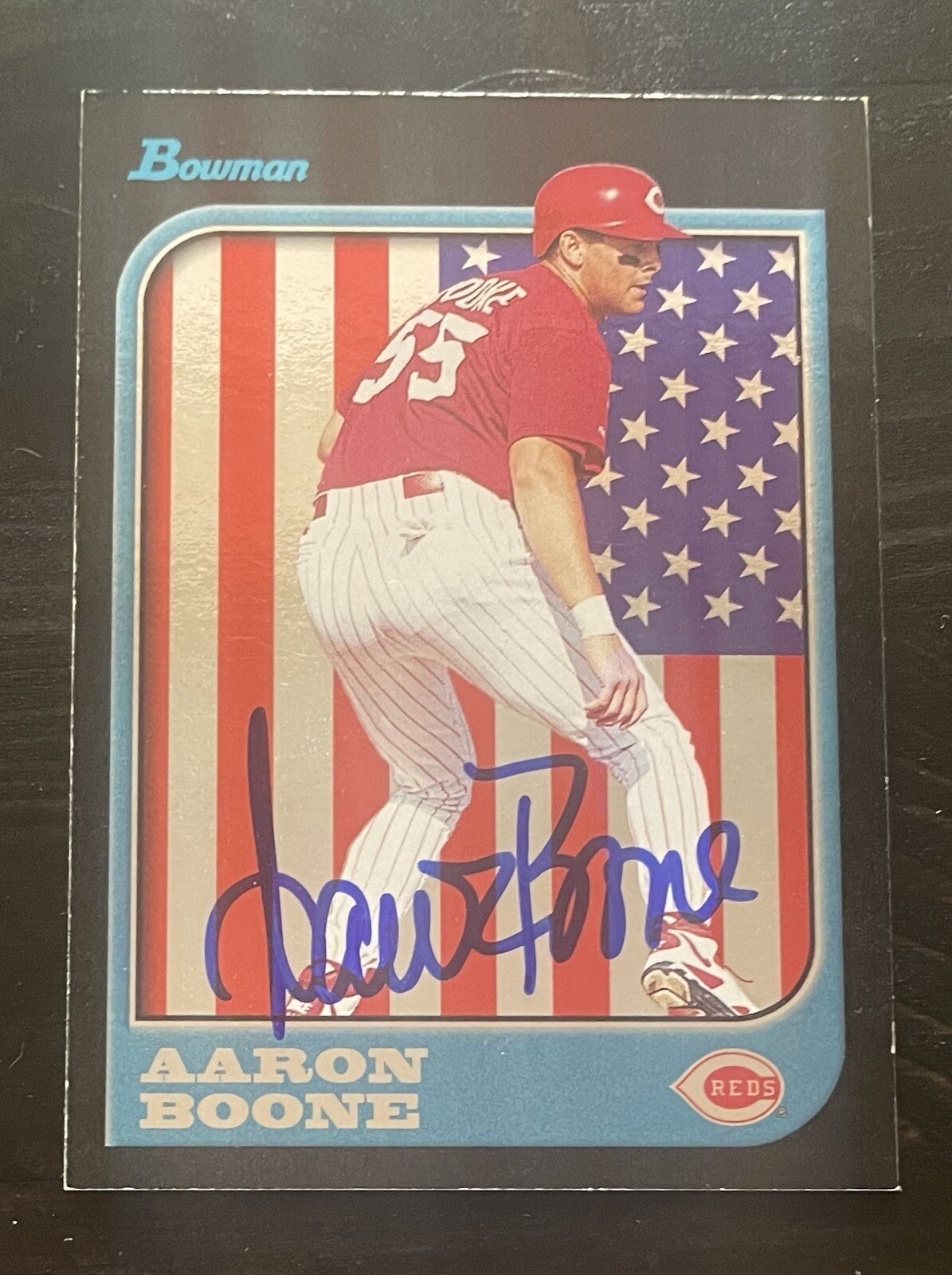 1997 Bowman International #139 Aaron Boone Cincinnati Reds Signed Card ...
