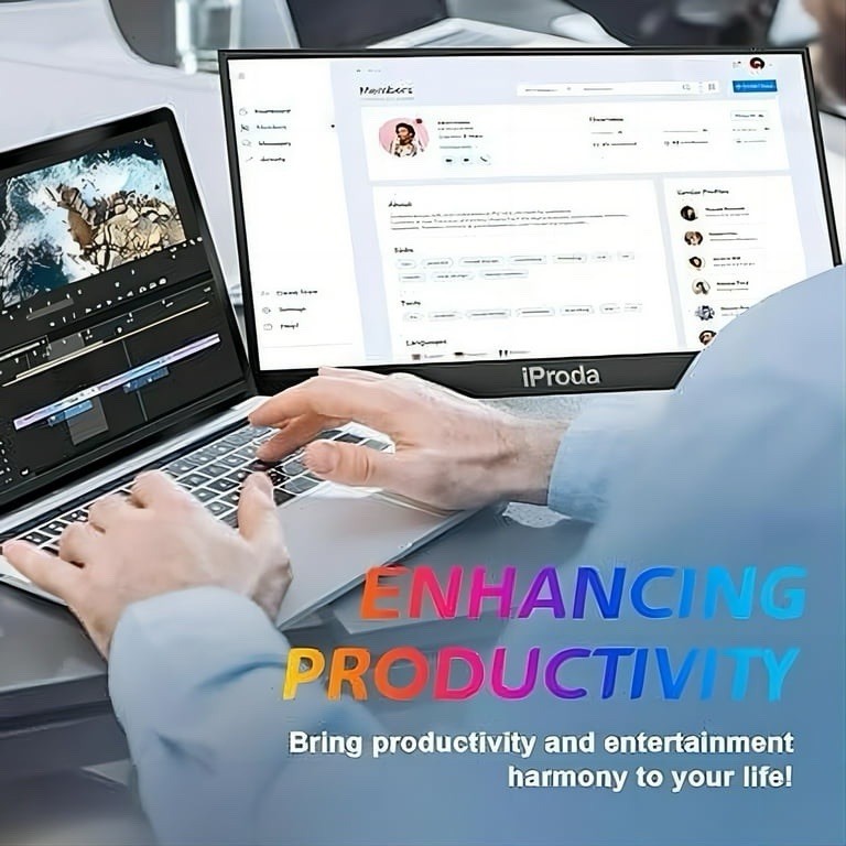 iProda 18.5 Inch Portable 120Hz FHD Monitor – USB-C HDMI Travel Gaming ...