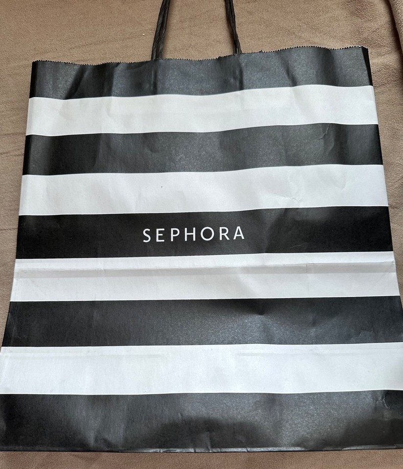6 Sephora Signature PaperBags Black White Stripes Corded Handles Mixed ...