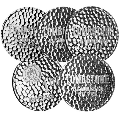 5 x 1 oz Tombstone Silver Bullion Rounds .999 Fine Silver Rounds #A639 ...