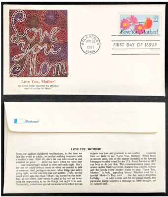 LOVE YOU MOM FIRST DAY ISSUE ENVELOPE - ATLANTA, GA POSTMARK - APRIL 20 ...