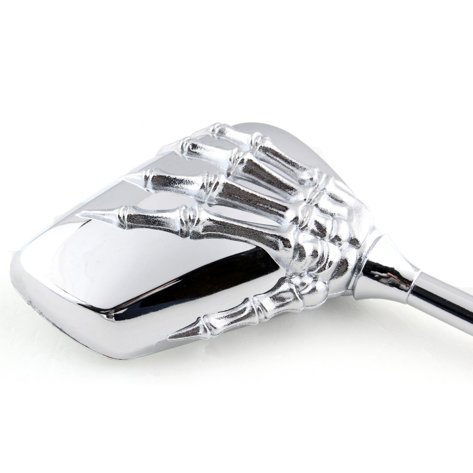 Skeleton Skull Hand Claw Motorcycle Mirrors Chrome 8mm 10mm For Honda ...