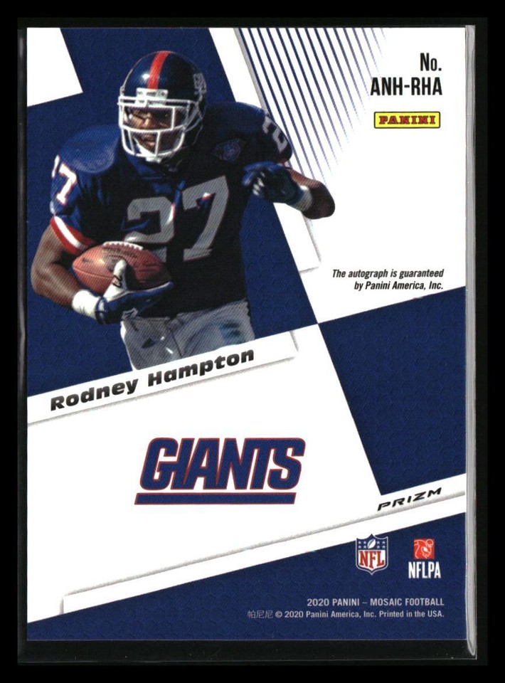 2020 Panini Mosaic #ANH-RHA Rodney Hampton Autographs No Huddle | eBay