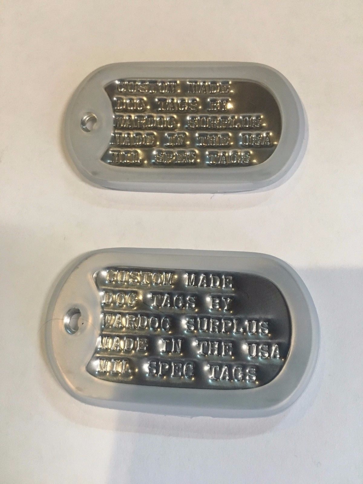 MILITARY CUSTOM ID DOG TAGS WITH CHAIN & SILENCERS OFFICIAL GI ARMY ...