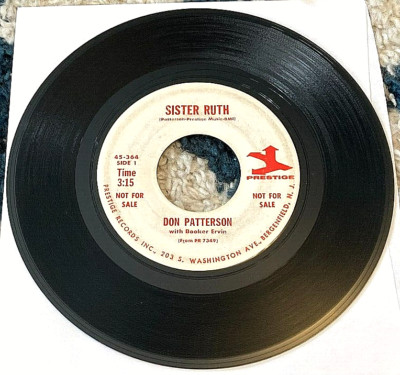 Don Patterson w/Booker Ervin: Sister Ruth/Donald Duck 45 Prestige soul ...