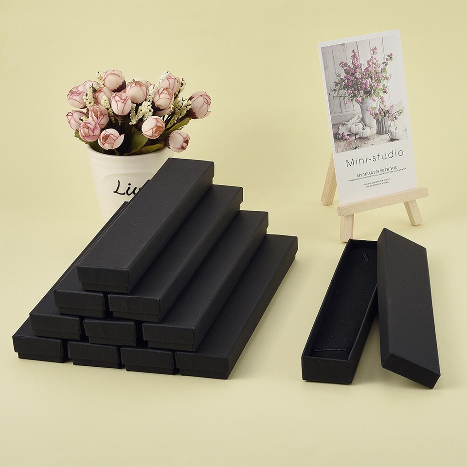 12pcs Rectangle Cardboard Jewelry Necklace Pendants Boxes Present Case ...