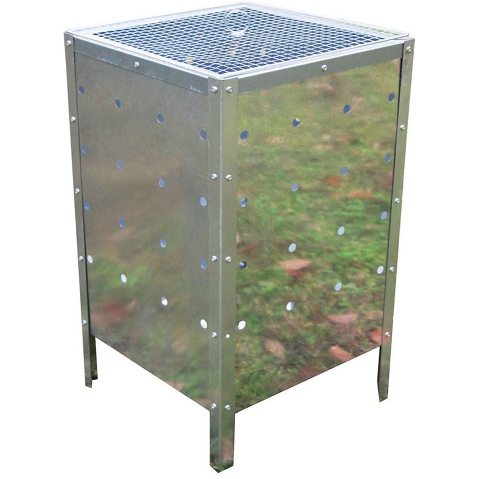 Incinerator Fire Bin 90l Burning Garden Galvanized Waste Wood Leaves ...