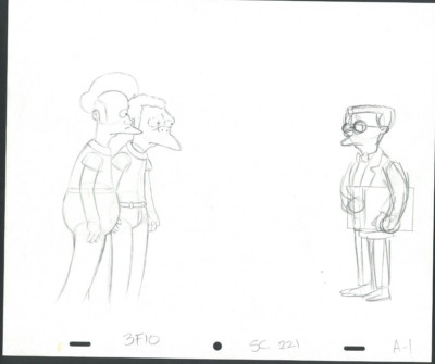 The Simpsons Apu, Moe & Smithers Original Production Drawing OPD ...