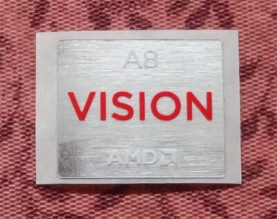AMD A8 Vision Silver Sticker 16.5 x 19.5mm APU A Series Case Badge USA ...