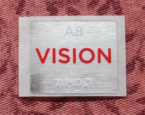 AMD A8 Vision Silver Sticker 16.5 x 19.5mm APU A Series Case Badge USA ...