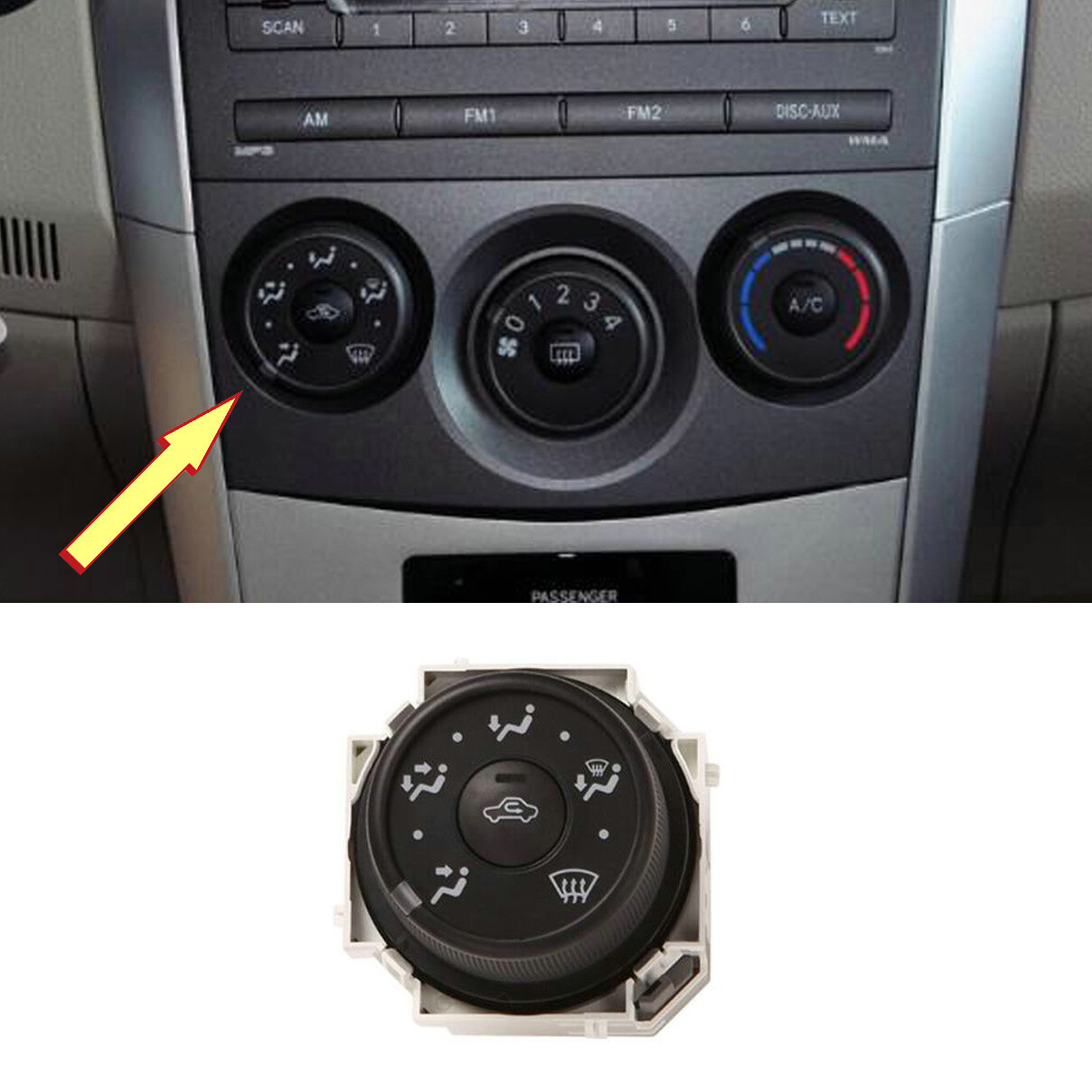 2009-2013 Toyota Corolla A/C Climate Control Mode Switch | Black | For ...