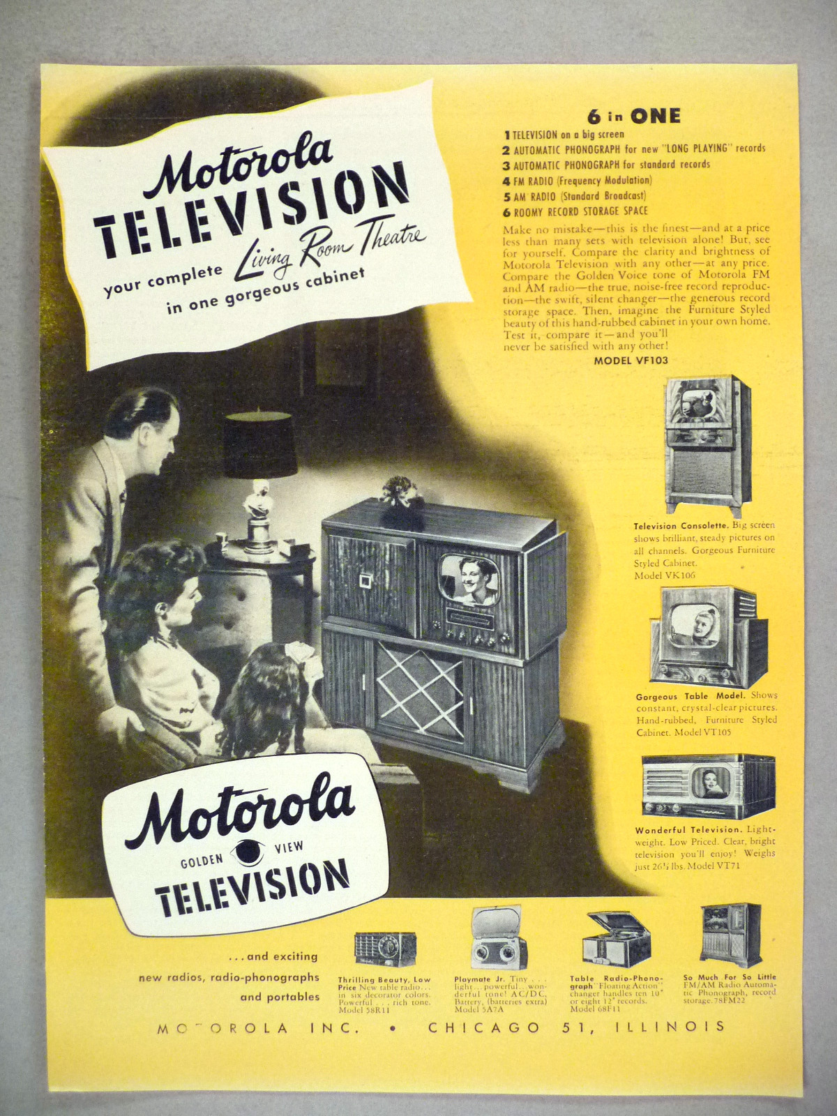 Motorola Television PRINT AD - 1948 | eBay