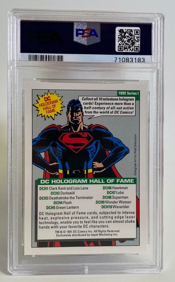 DEATHSTROKE THE TERMINATOR #DCH3 HOLOGRAM - 1992 DC COSMIC CARDS - PSA ...