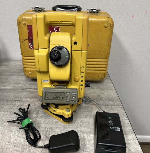 Topcon GTS-300 GTS-303 Total Station Survey Equipment Hard Case & Power ...