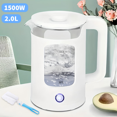 2L Electric Kettle Glass Fast Boil 360° Blue LED Illuminated Portable ...