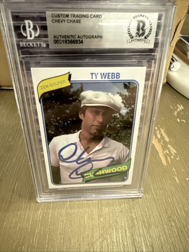 Chevy Chase Signed Ty Webb Caddyshack Custom Trading Card Beckett Auto ...