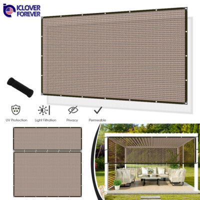 90% Sun Shade Cloth with Grommets Pergola Canopy Cover Patio Mesh Tarp ...