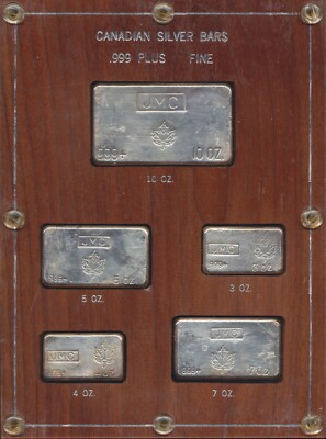 Vintage Johnson Matthey JMC 🍁 999+ Fine Silver Complete Bar Set ...