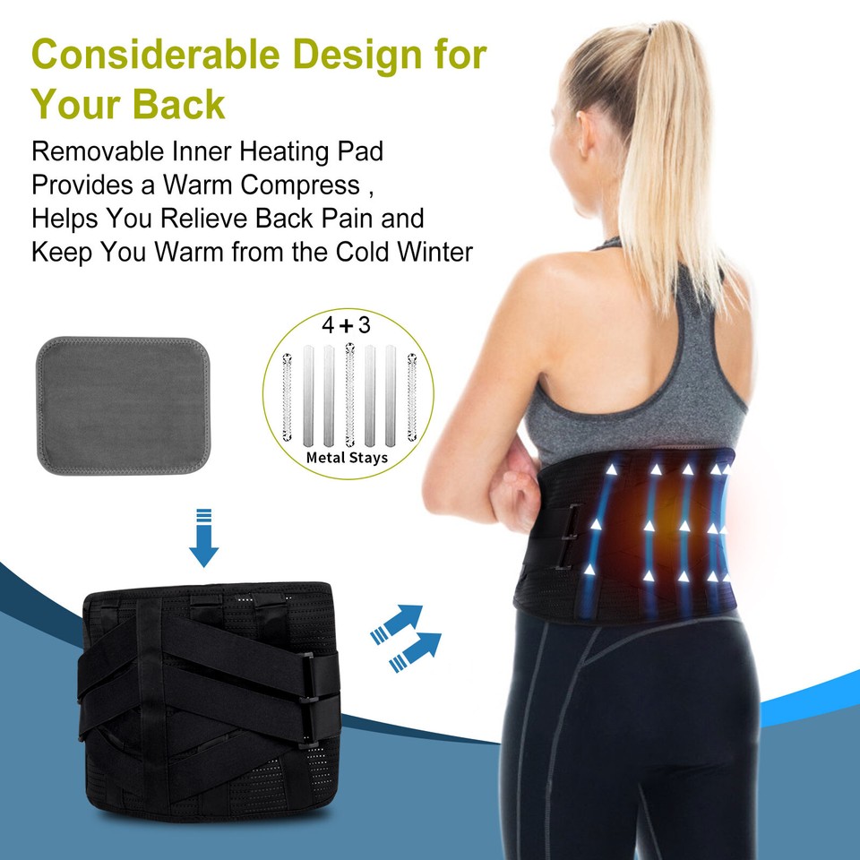 Heated Lower Back Brace for Back Pain Relief, Back Belt with Heating | eBay