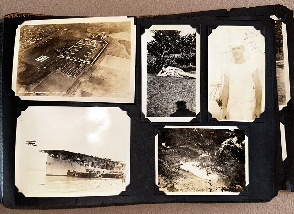 POST WWI 1920's NAMED US NAVY PHOTO ALBUM ERNEST M. FLAHERTY USS WEST ...
