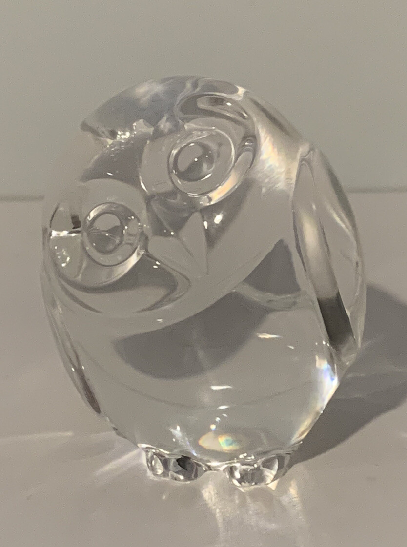 STEUBEN GLASS OWL Handcooler - Bird - Wise Owl - SIGNED EUC | eBay