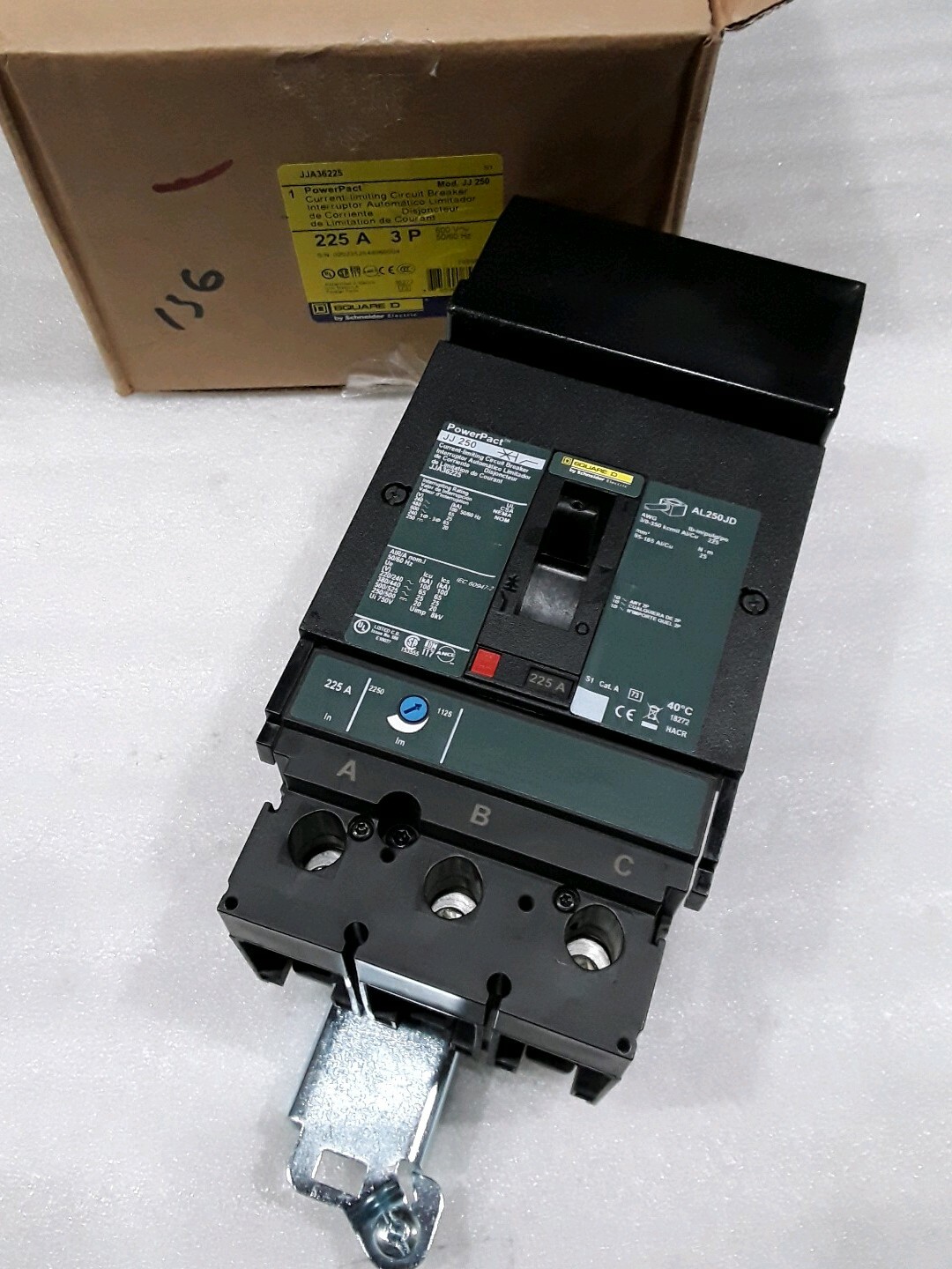 JJA36225 SQD MLD CASE 225 AMP 3 POLE 600 VAC NEW | eBay