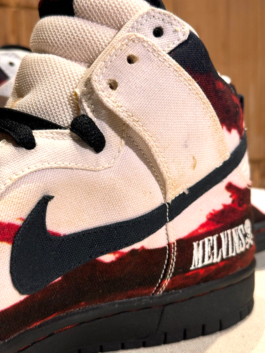 NIKE SB SKATEBOARDING MELVINS WHITE BLACK 305050103 11.5 NIKE SB SKATEBOARDING MELVINS WHITE BLACK 305050103 11.5