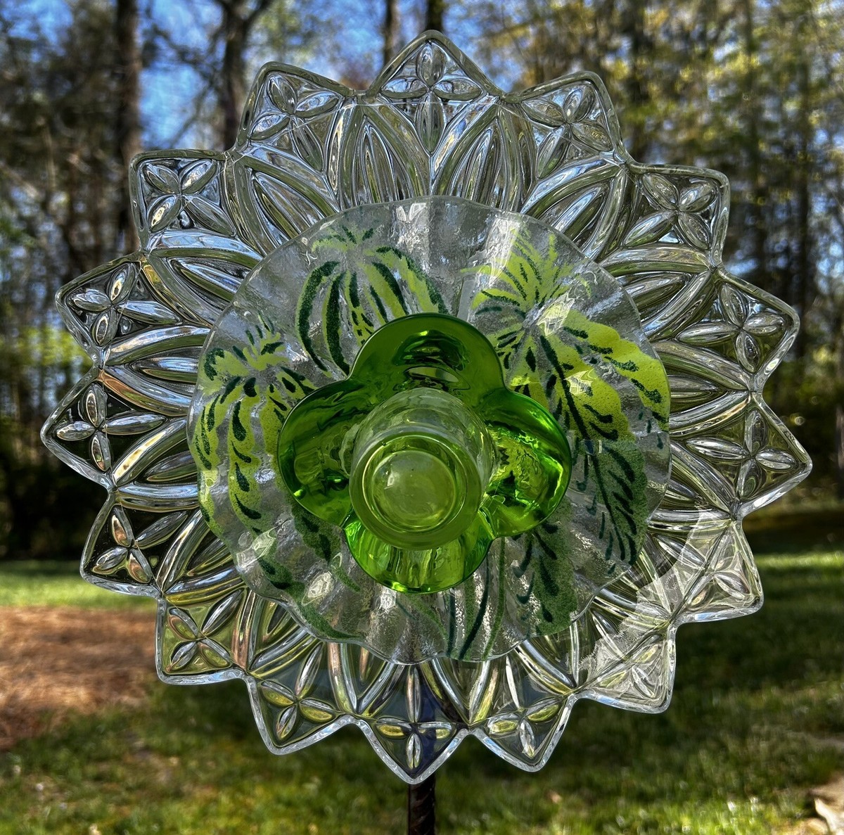 Vintage Glass Garden Ornaments How To Make Glass Flowers From Plates