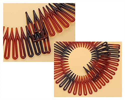 Stretch Hair Combs 6Pcs Flexible Plastic Full Circular Circle Classic ...