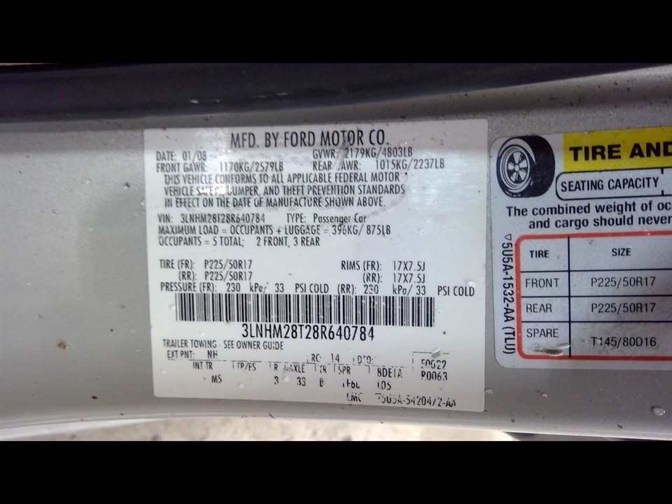 Steering Gear/Rack Power Rack And Pinion 17" Wheel Fits 07-09 MKZ ...