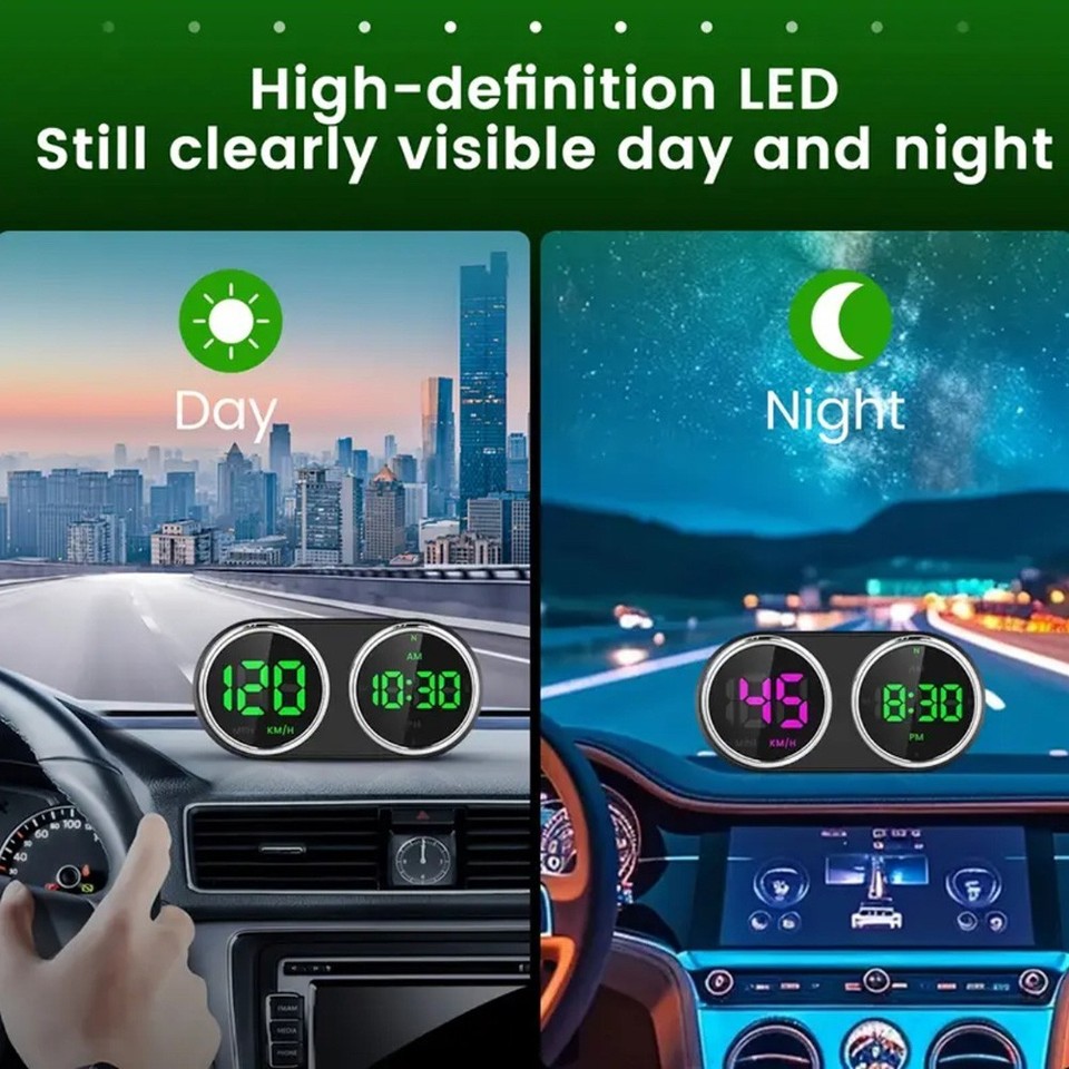 Practical And Reliable Digital Clock HUD Car Speed Display For Most Car ...