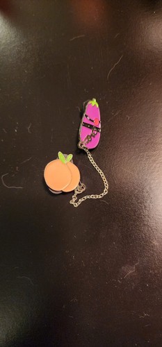Enamel Pin Forbidden Fruit Peach And Eggplant BDSM Emoji The Roving ...
