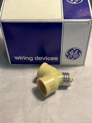 Vintage GE Twin Light Converts Single Socket To Double Socket New | eBay