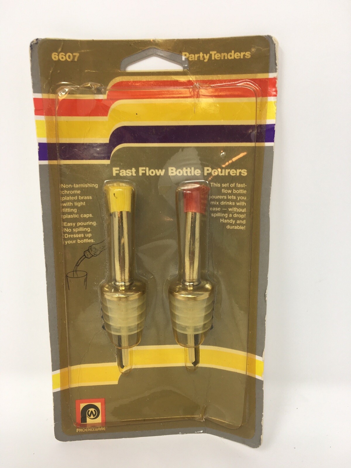 Vintage Fast Flow Bottle Pourers Chrome Party Tenders Phoenixware 1984 ...