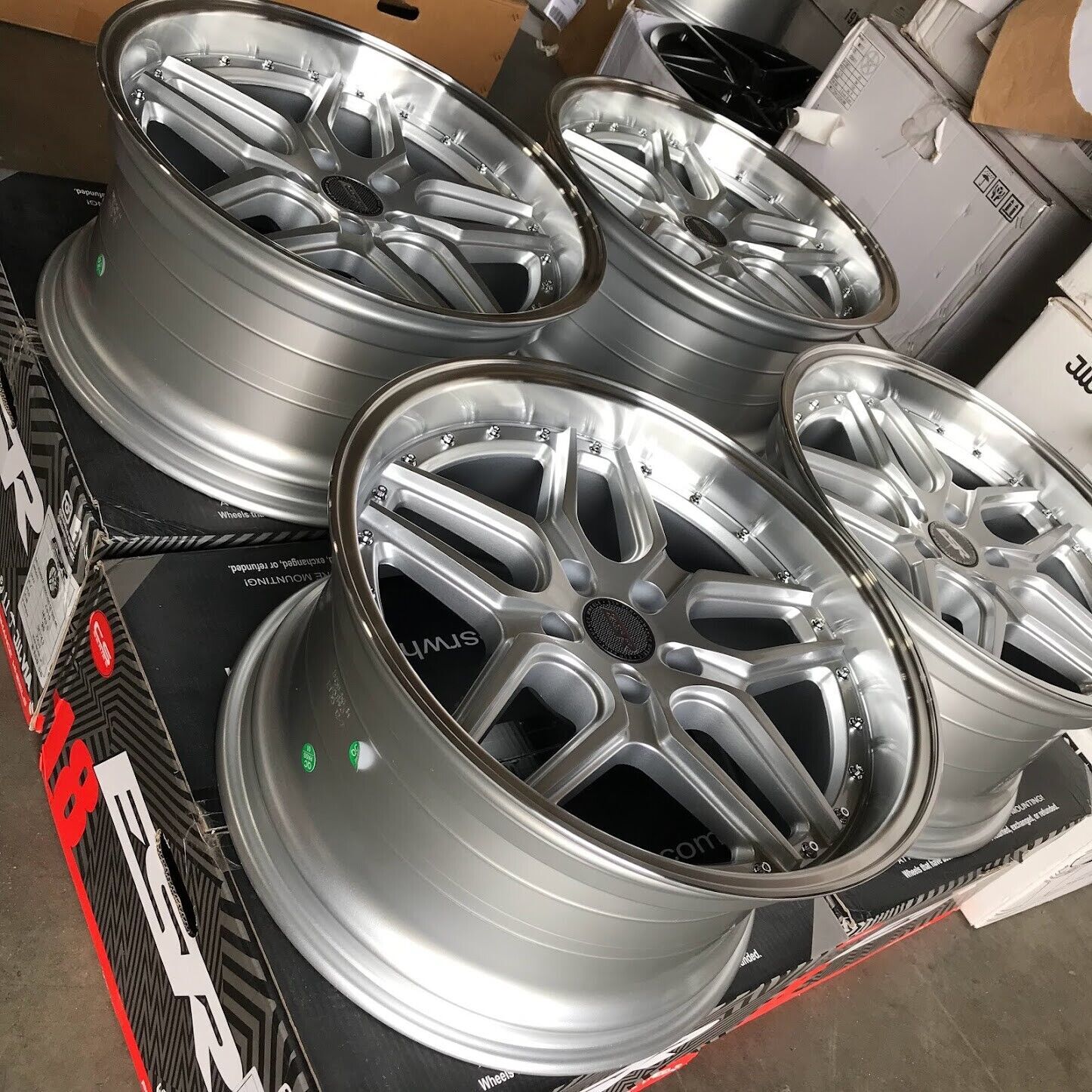 ESR CS15 Wheels 18x9.5 +35 5x114.3 Silver Machined 18 Inch Deep Dish ...