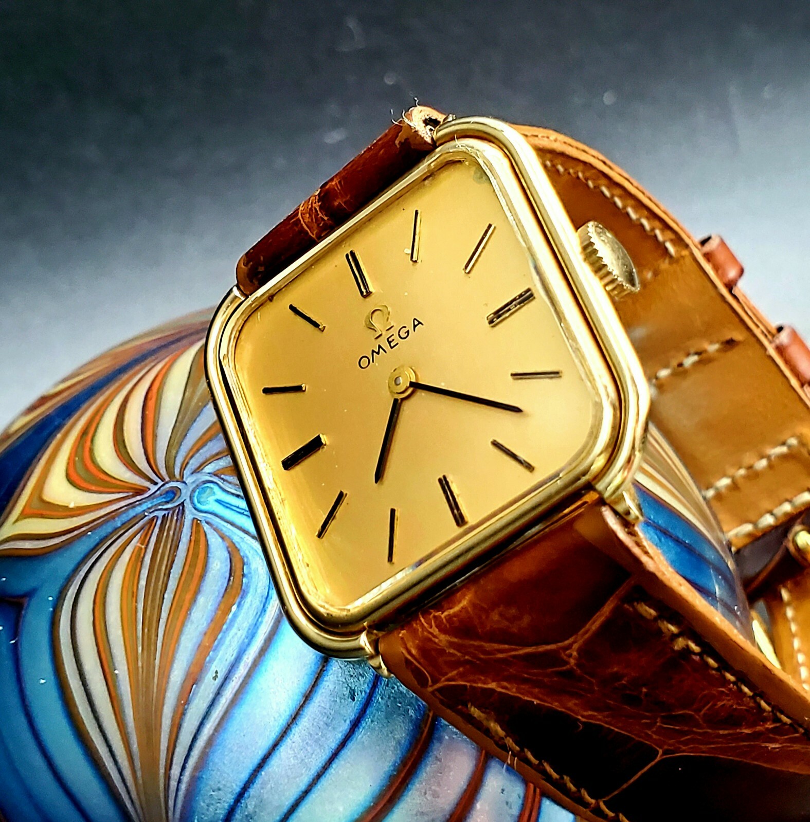 Vintage OMEGA Tank 1960'S 14K Solid Yellow Gold With A Very Unique Case ...