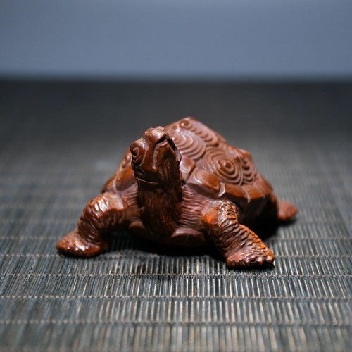 Old Chinese Boxwood Wood Carving Exquisite snapping turtle Statue ...