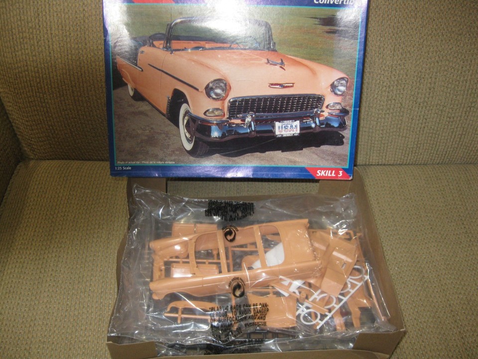 Vintage Monogram 1/25 1955 Chevy Bel Air Convertible Kit, c1995: MINT ...