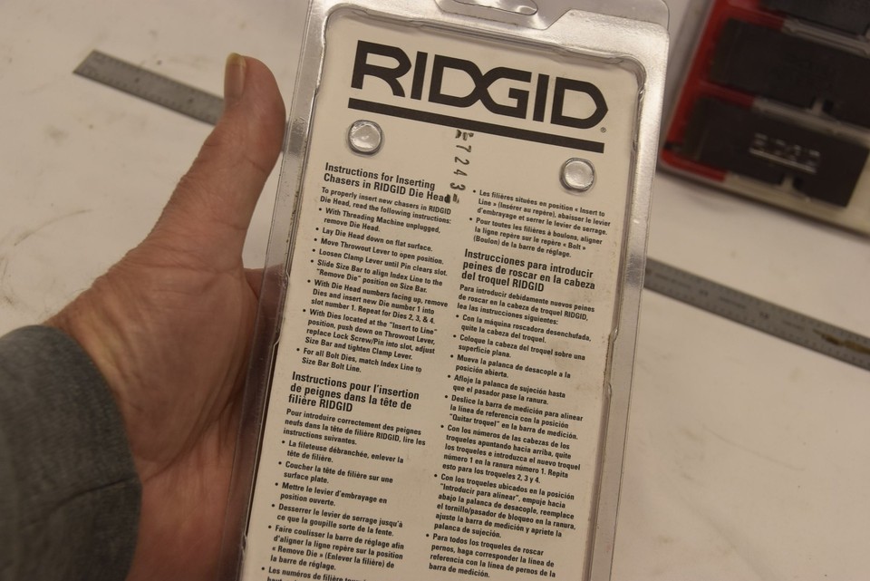 3 RIDGID NPT Pipe die sets 47770, 47790,47760 (1- Stainless, 2- High ...