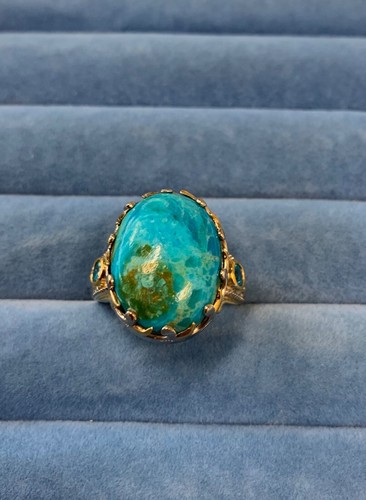 Premium Peruvian Opalina, Malgache Neon Apatite Ring - Size 8 | eBay