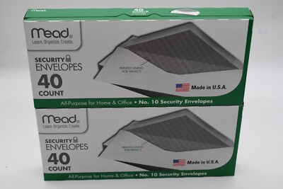 Mead SECURITY ENVELOPES No. 10 White 9.5" x 4.12" Printed Privacy ...