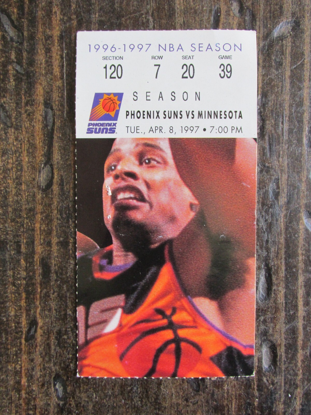 1996-97 PHOENIX SUNS Basketball Ticket vs Minnesota Timberwolves Ticket ...