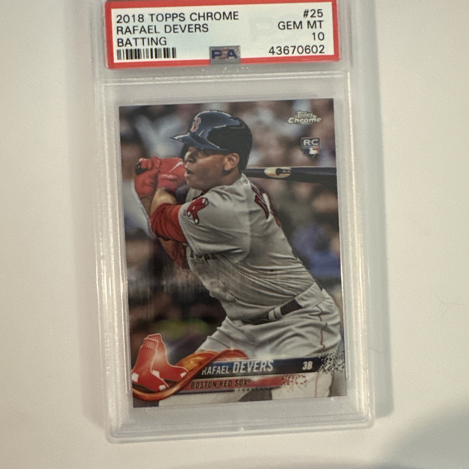 2018 Topps Chrome Batting RC Rafael Devers #25 PSA 10 Gem Mint Boston ...