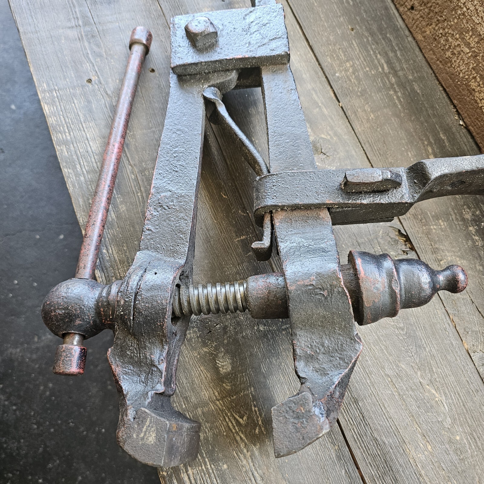 Antique Blacksmith Post Leg Vise | eBay