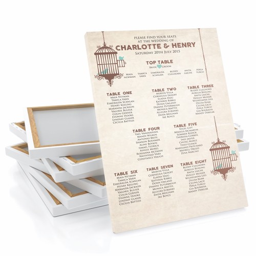 Personalised Wedding Wedding Table Plan / Seating Plan Large A1 A2 A3 ...