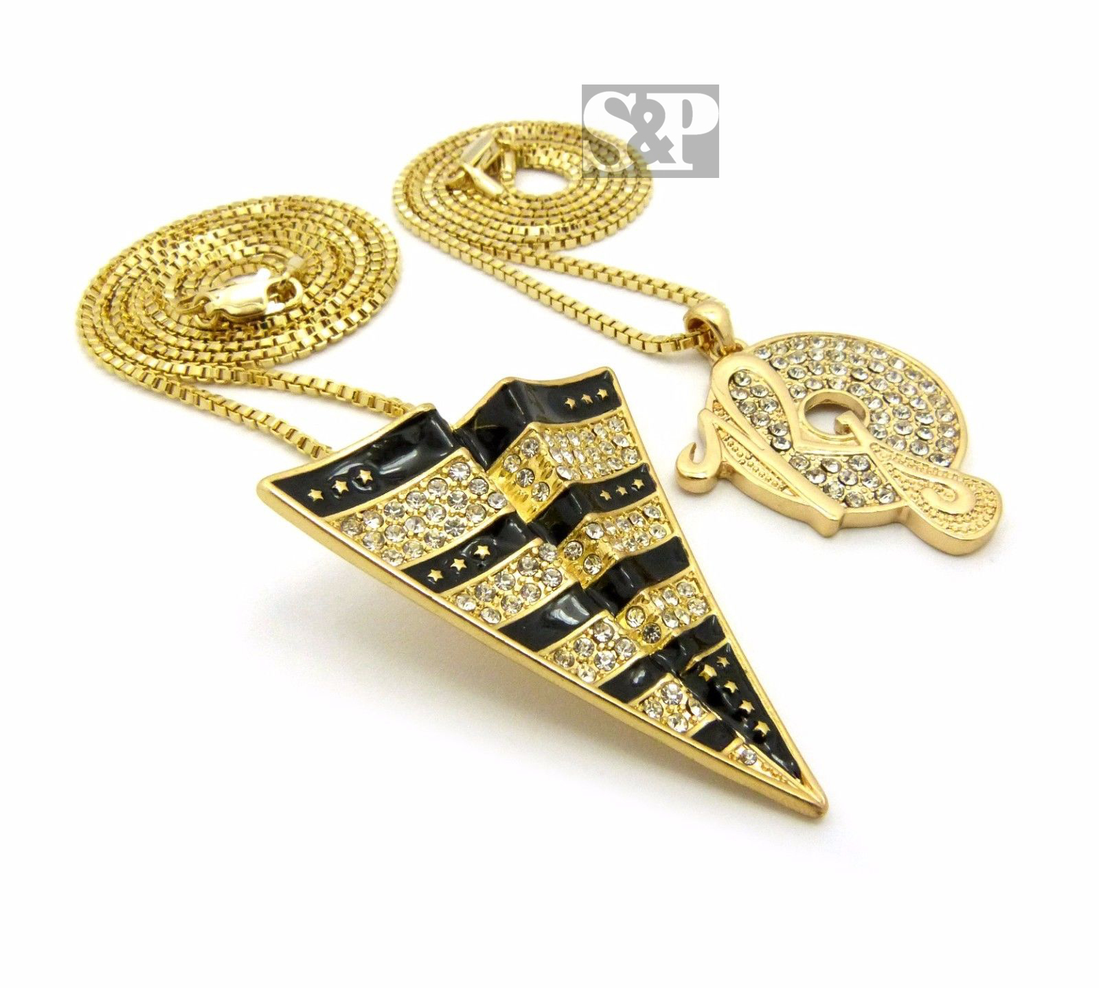 ICED GOLD PT CZ ROCAFELLA & PAPER PLANE PENDANT BOX CHAINS HIP HOP ...