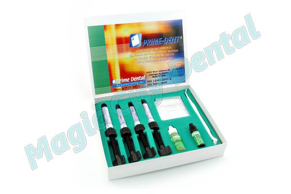 Prime-Dent Light Cure Hybrid Dental Resin Composite 4 Syringe Kit #001 ...