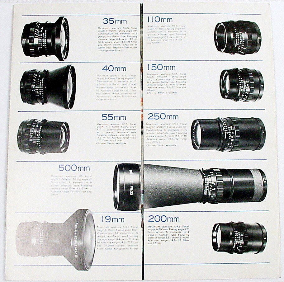 Kowa Six MM booklet w/ system insert | 1972 | ≈14p | Inside foldouts ...